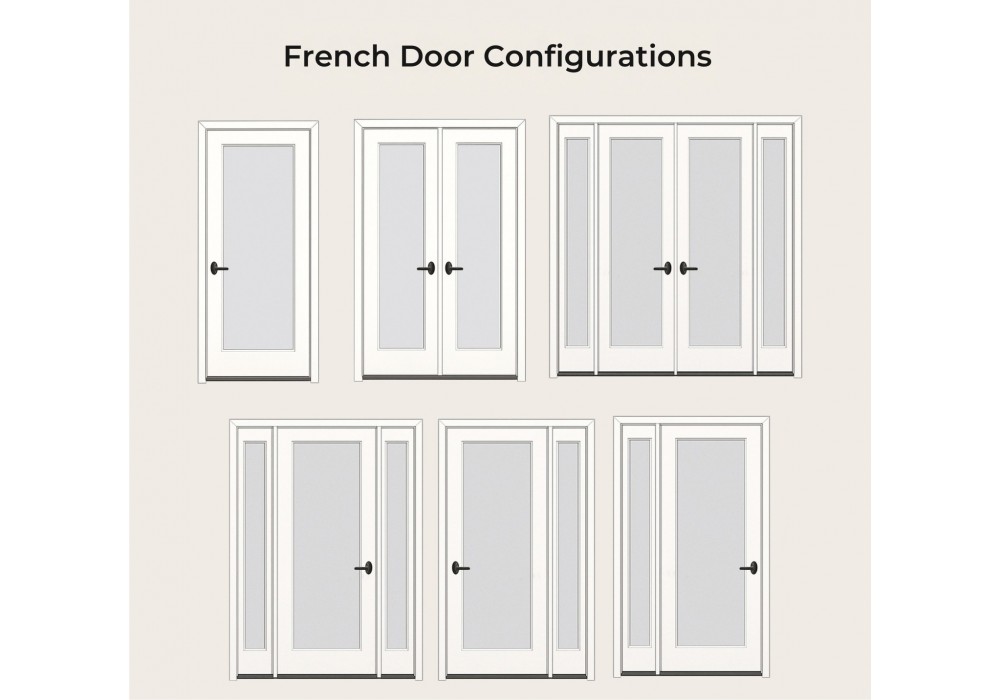 Bristol- White Oak French Door Exterior 1-Lite Full View w/ Low-E Clear ...